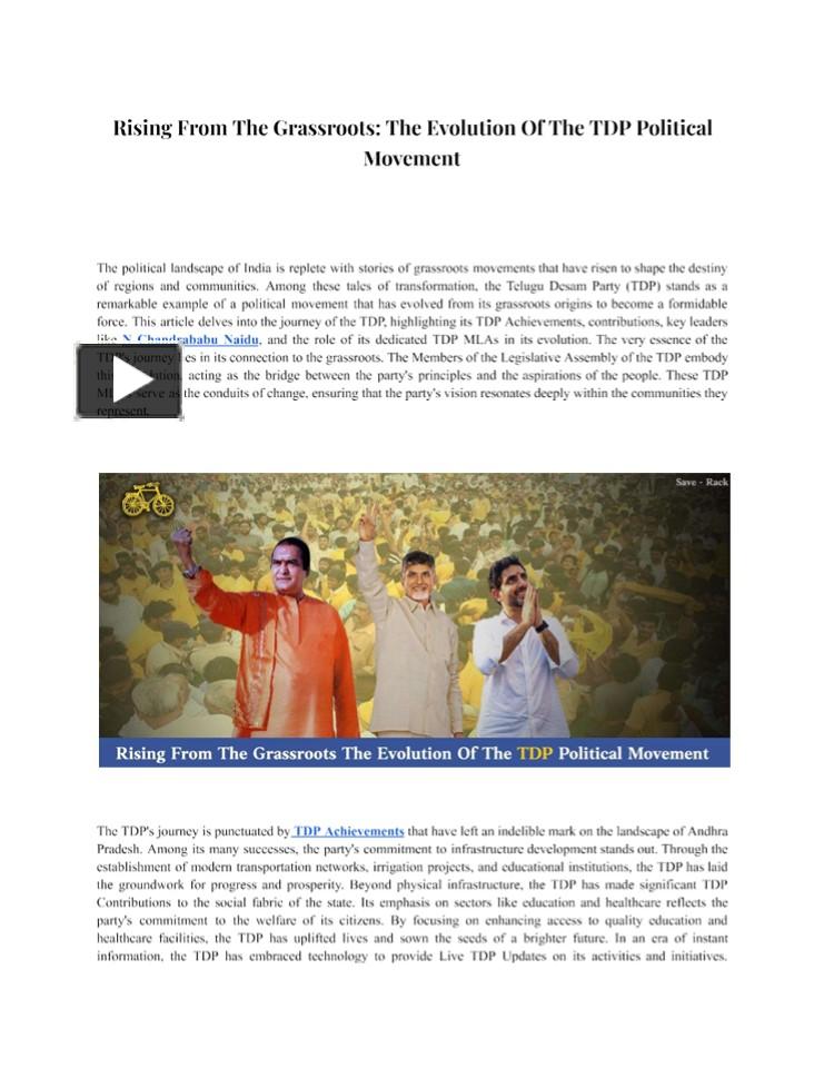 PPT – Rising From The Grassroots: The Evolution Of The TDP Political ...