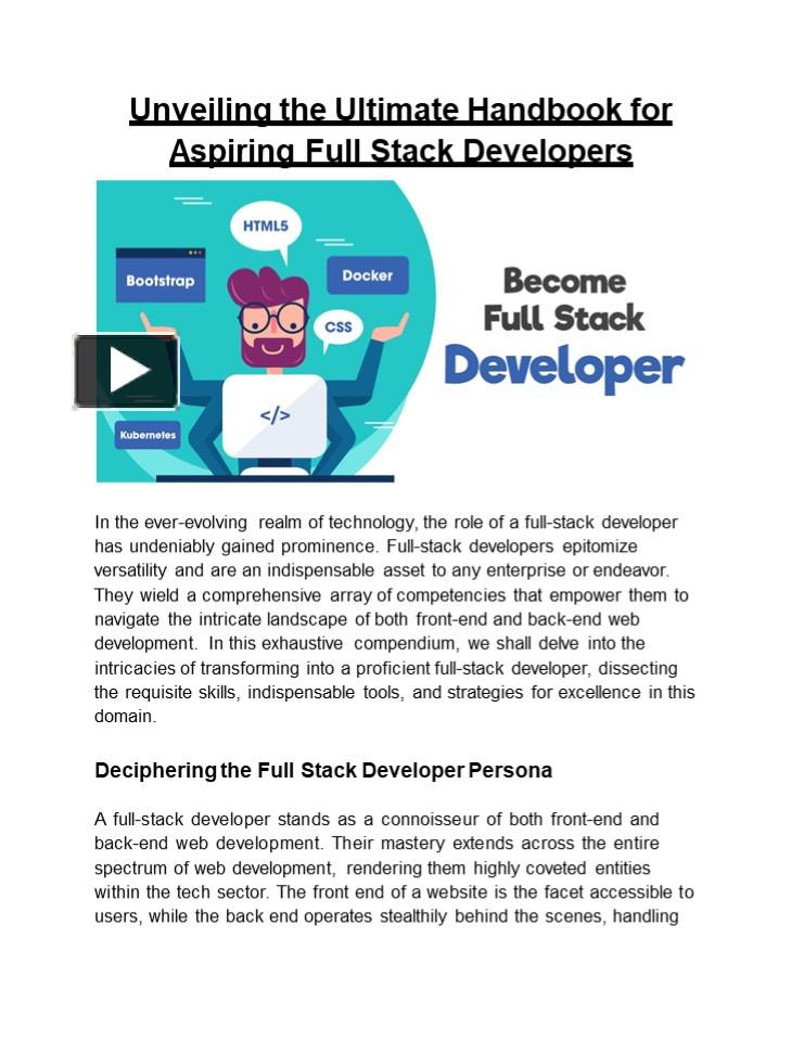 PPT – Unveiling the Ultimate Handbook for Aspiring Full Stack ...
