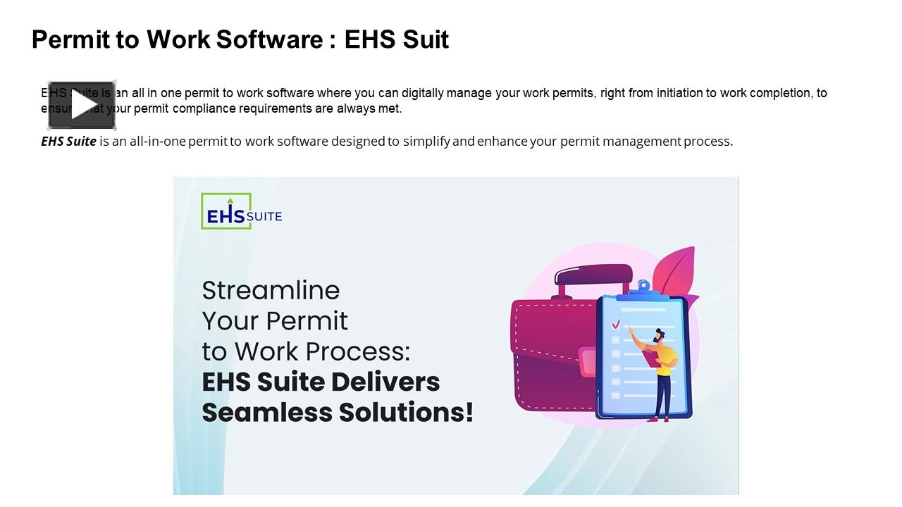 PPT – Permit to Work Software : EHS Suit PowerPoint presentation | free ...