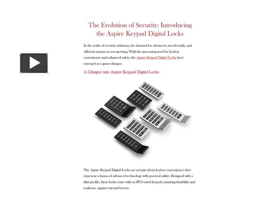 PPT – The Evolution of Security: Introducing the Aspire Keypad Digital ...
