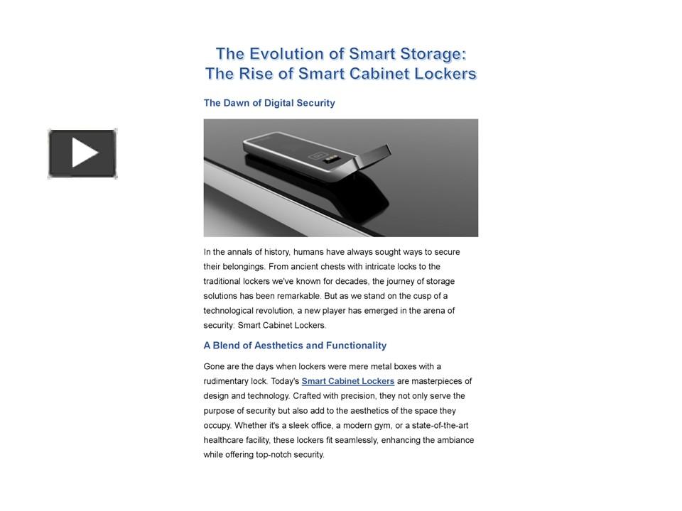 The Evolution of Smart Storage: The Rise of Smart Cabinet Lockers ...