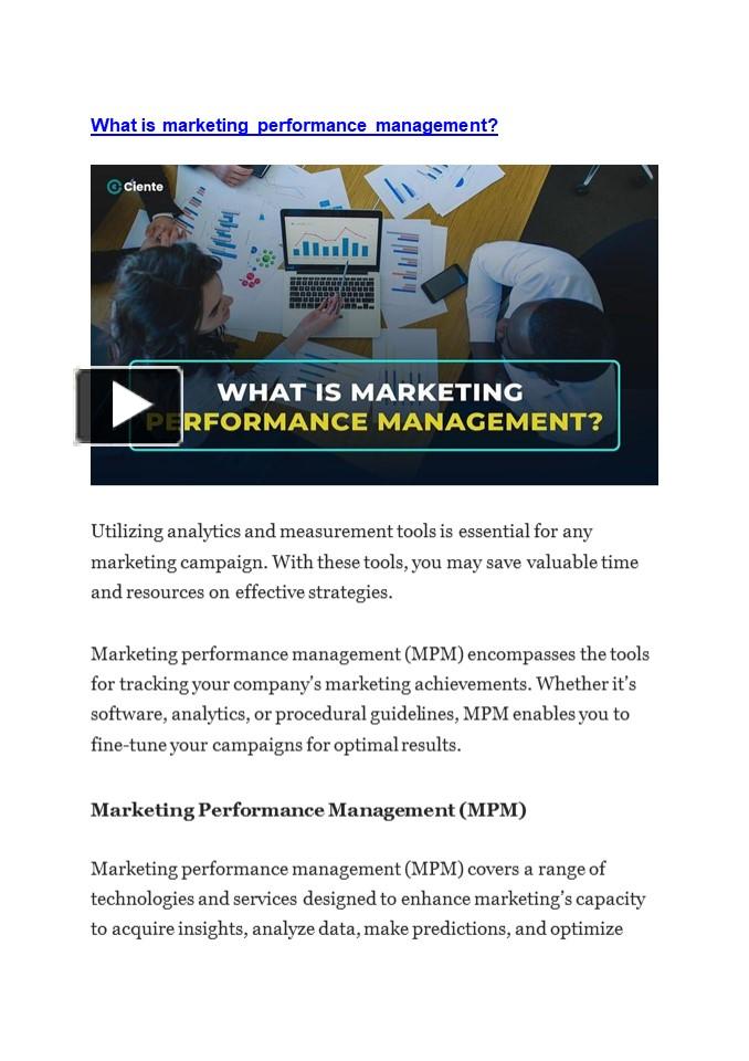 PPT – What is marketing performance management? PowerPoint presentation ...