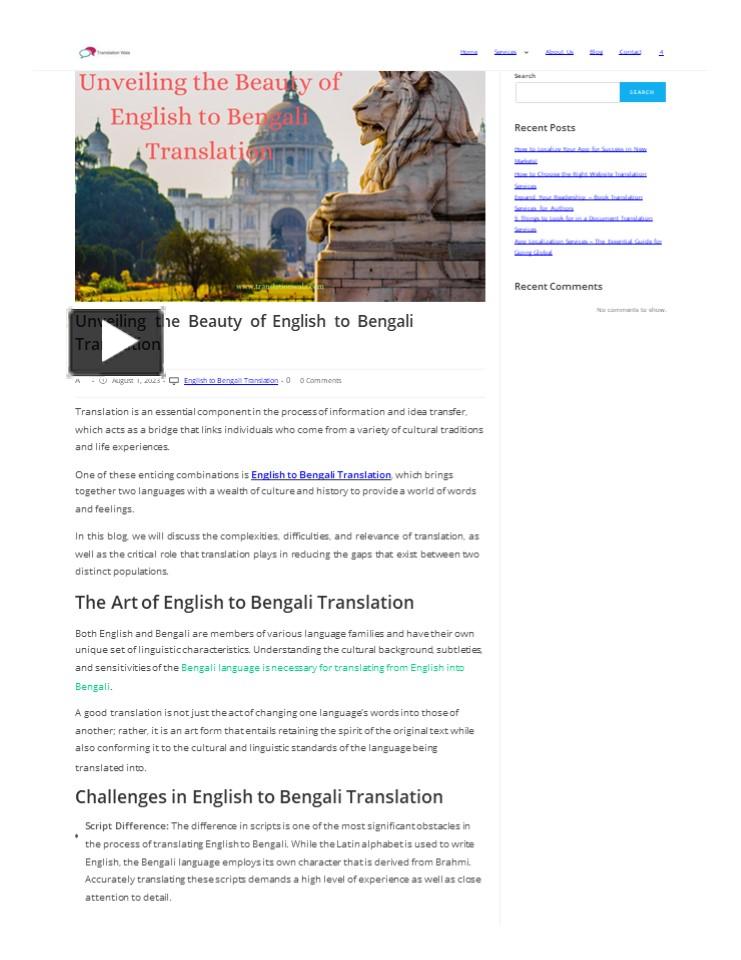 PPT – Unveiling the Beauty of English to Bengali Translation PowerPoint ...