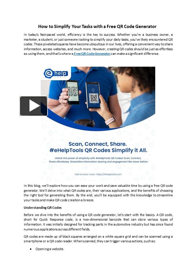 PPT – How to Simplify Your Tasks with a Free QR Code Generator ...