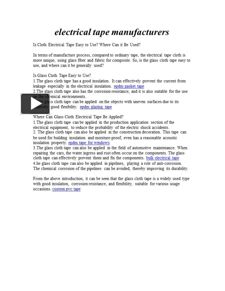 electrical tape manufacturers presentation | free to download