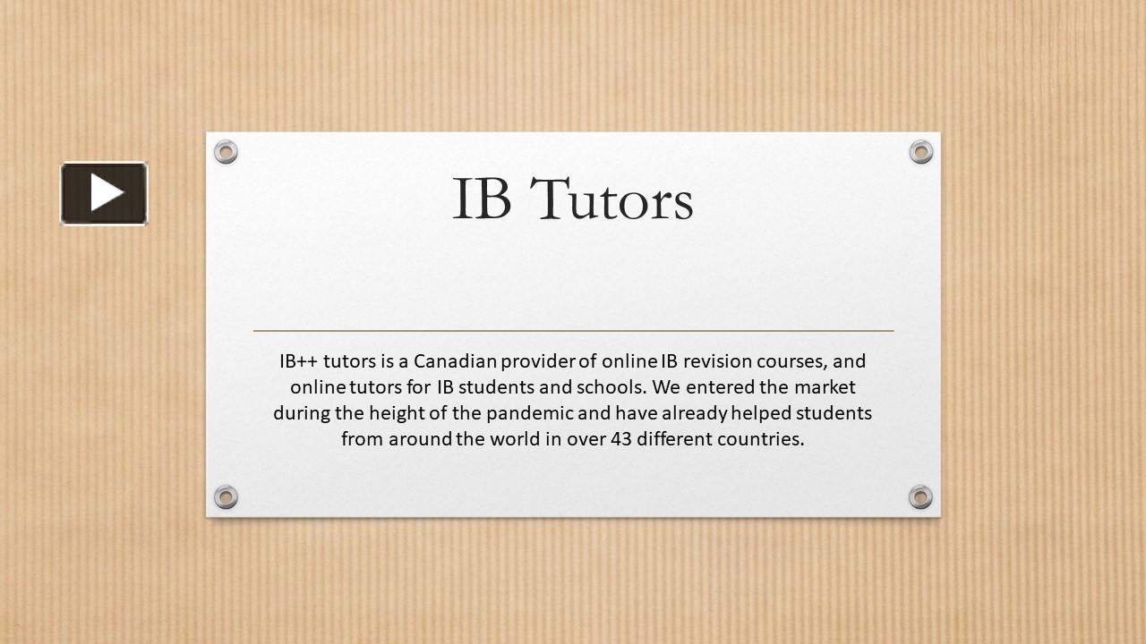 PPT – IB Tutors PowerPoint presentation | free to download - id: 98018e ...