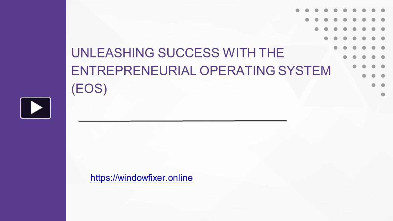 Unlocking Success The Power of the Entrepreneurial Operating System ...
