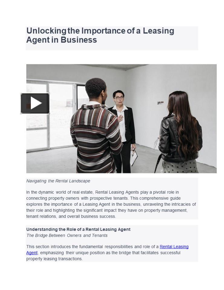 PPT – Rental Leasing Agent PowerPoint presentation | free to download ...