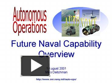 PPT – Future Naval Capability Overview 1 August 2001 Mike Deitchman ...