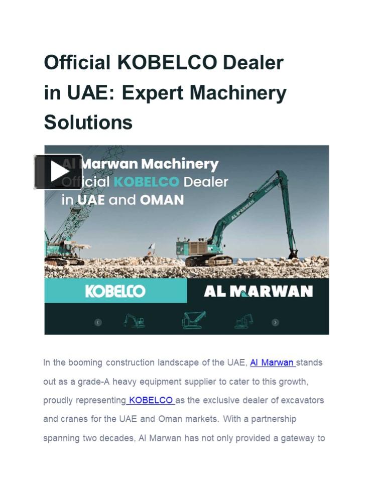 PPT – Official KOBELCO Dealer in UAE: Expert Machinery Solutions ...