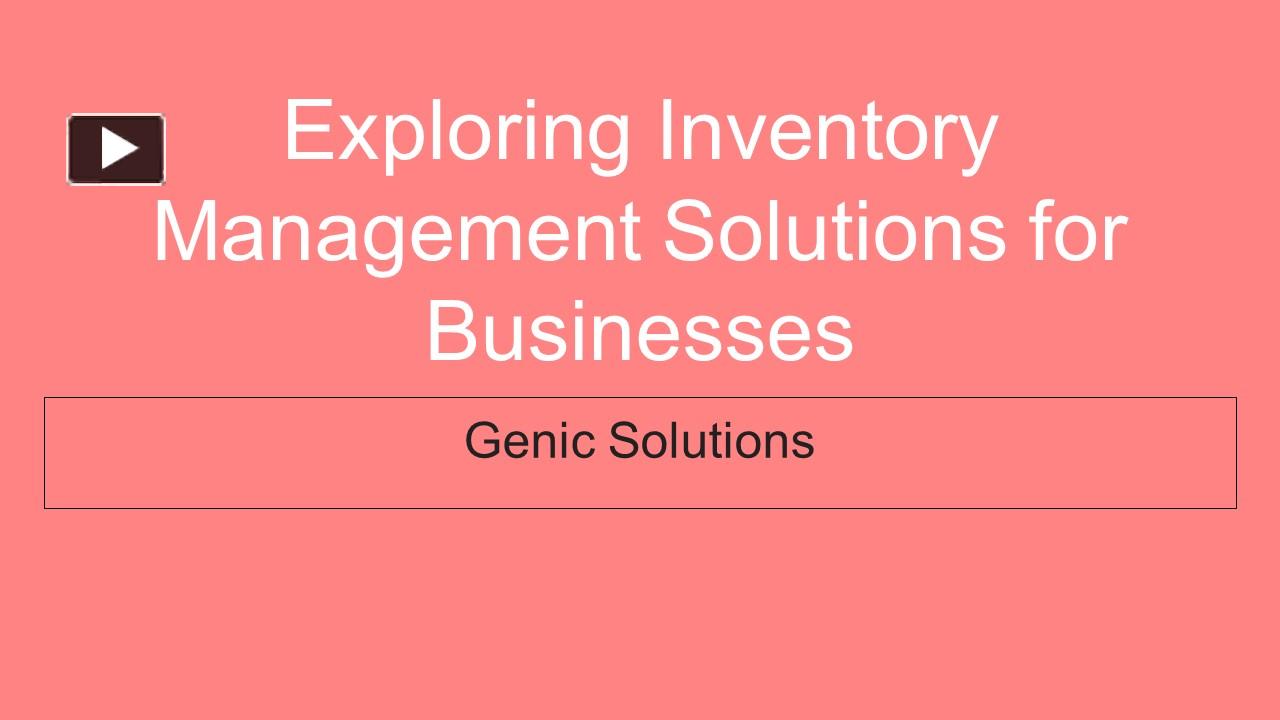 Inventory Management Solutions presentation | free to download