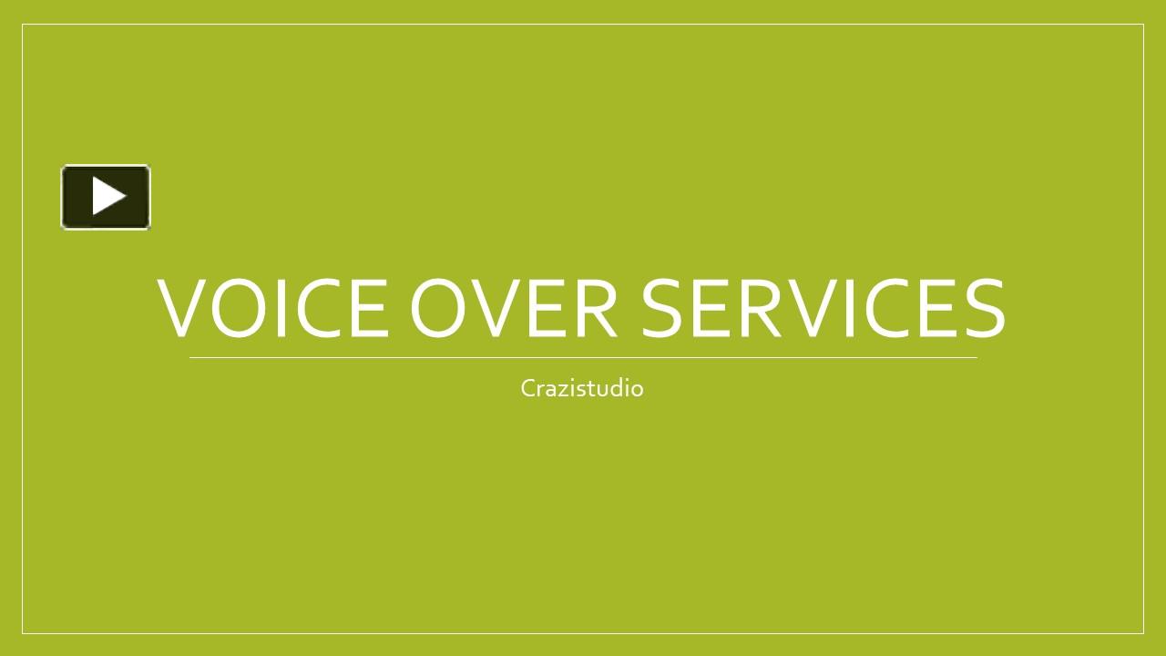 PPT – Voice Over Services PowerPoint presentation | free to download ...