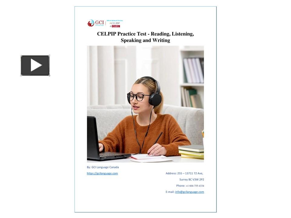 CELPIP Practice Test - Reading, Listening, Speaking and Writing ...