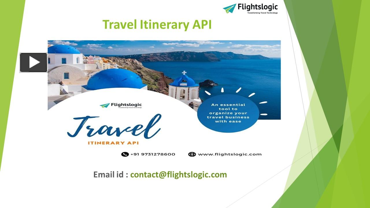 Travel Itinerary API presentation | free to download