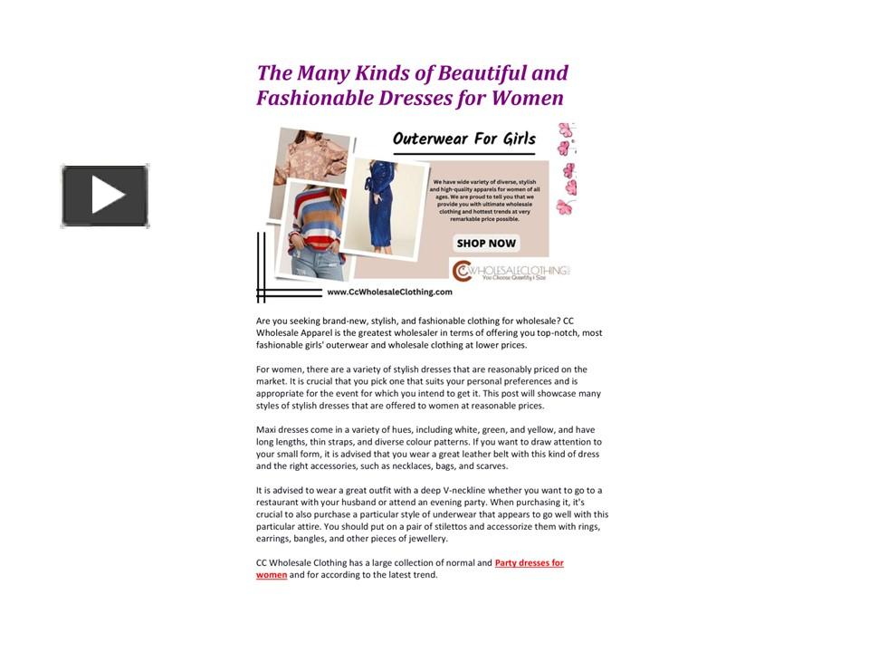 PPT – The Many Kinds of Beautiful and Fashionable Dresses for Women ...