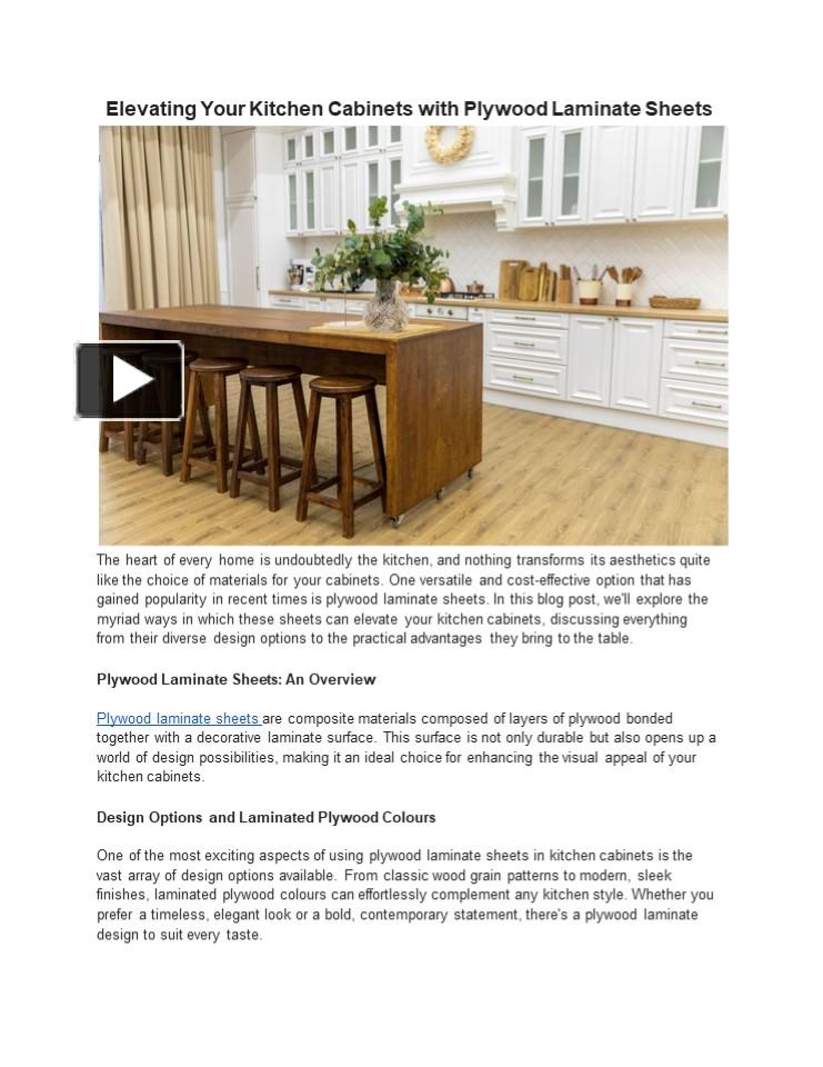 PPT – Elevating Your Kitchen Cabinets with Plywood Laminate Sheets ...
