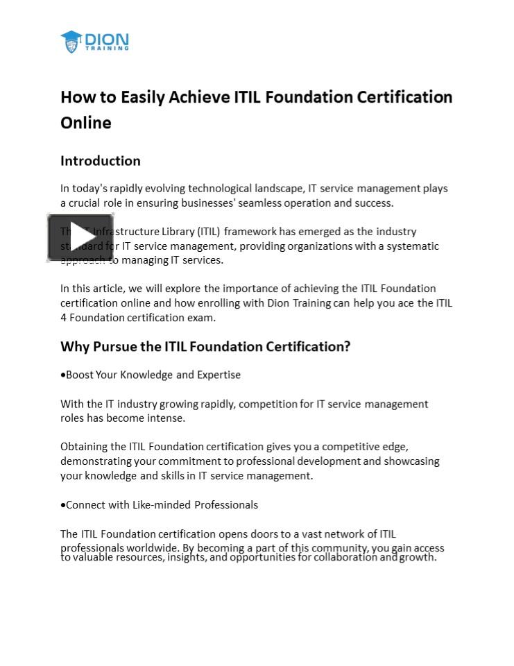 How to Easily Achieve ITIL Foundation Certification Online presentation ...
