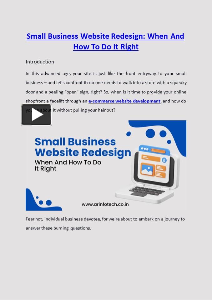 PPT – Small Business Website Redesign: When And How To Do It Right ...