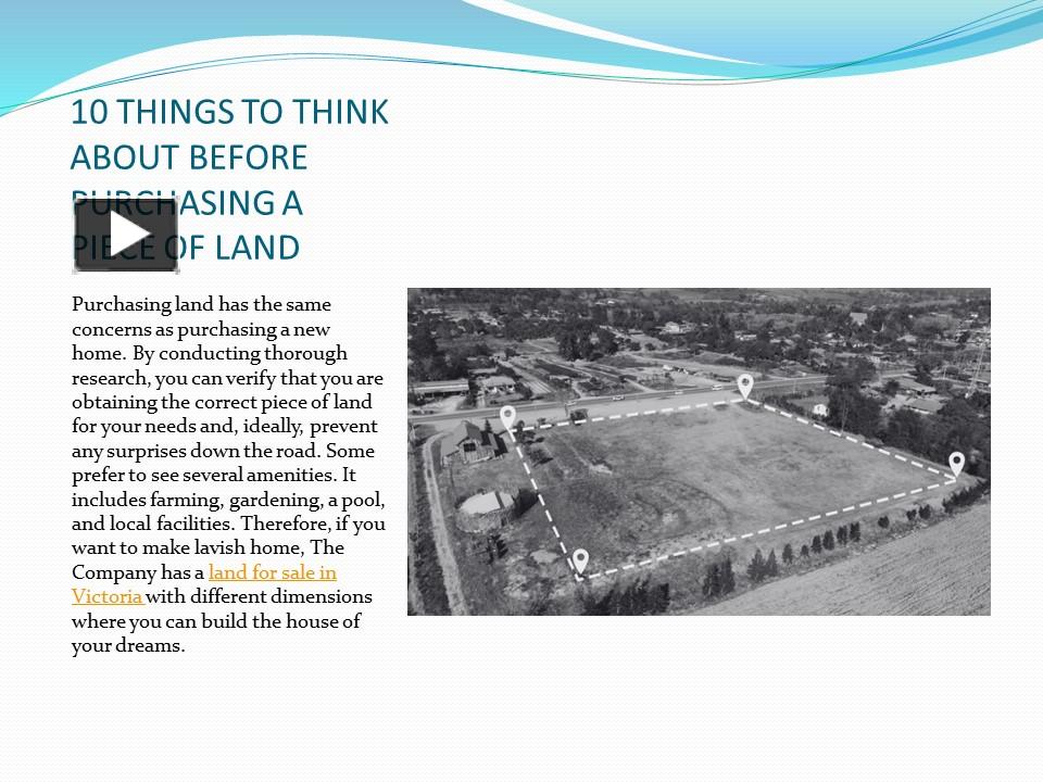 10 Things to Think About Before Purchasing a Piece of Land presentation ...