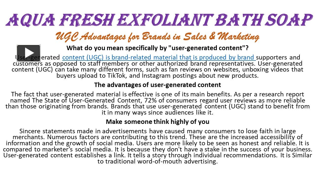 PPT – aqua fresh exfoliant bath soap PowerPoint presentation | free to ...