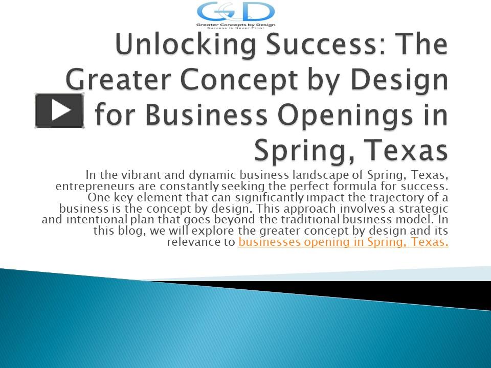 Unlocking Success: The Greater Concept by Design for Business Openings ...