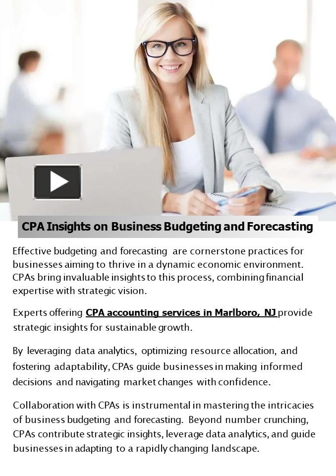 PPT – CPA Insights on Business Budgeting and Forecasting PowerPoint ...
