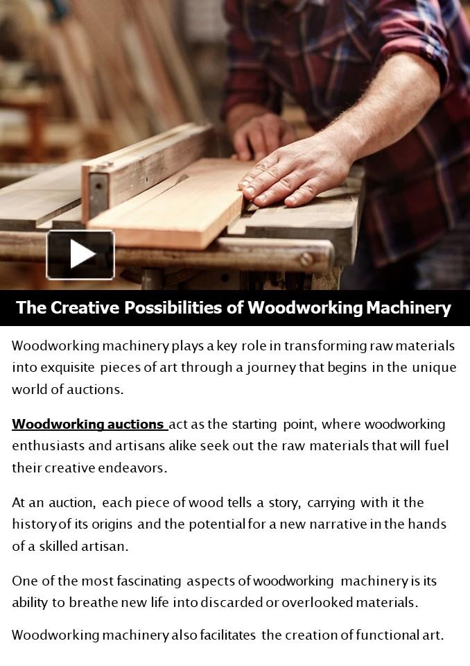 PPT – The Creative Possibilities of Woodworking Machinery PowerPoint ...