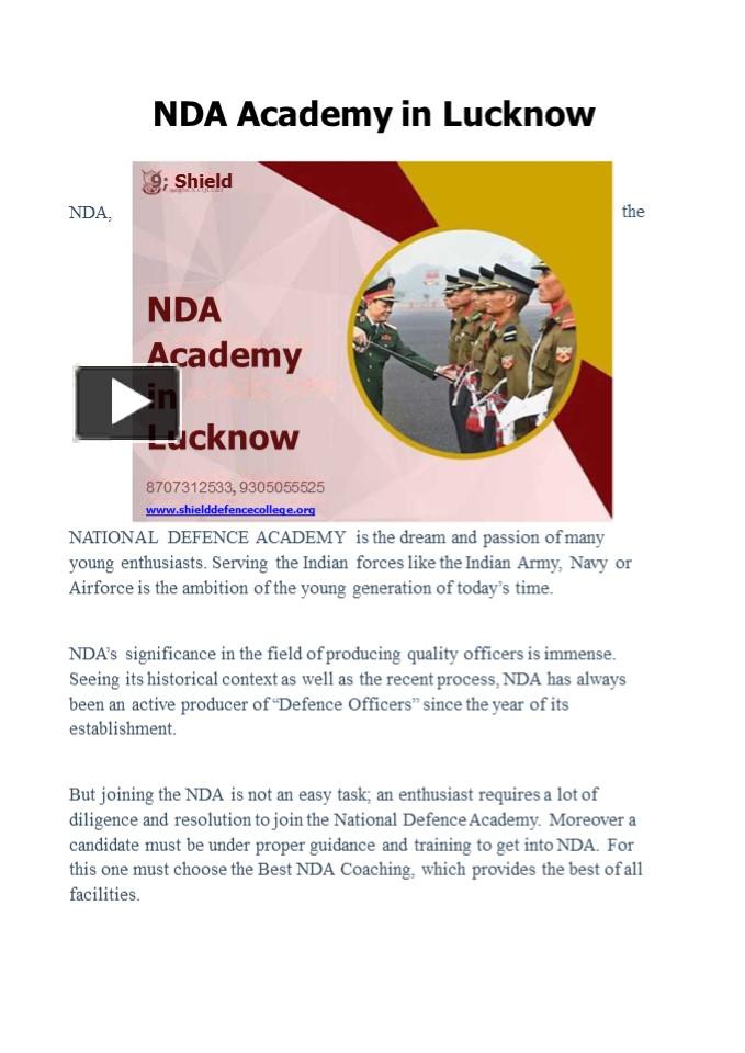 NDA Academy in Lucknow presentation | free to download