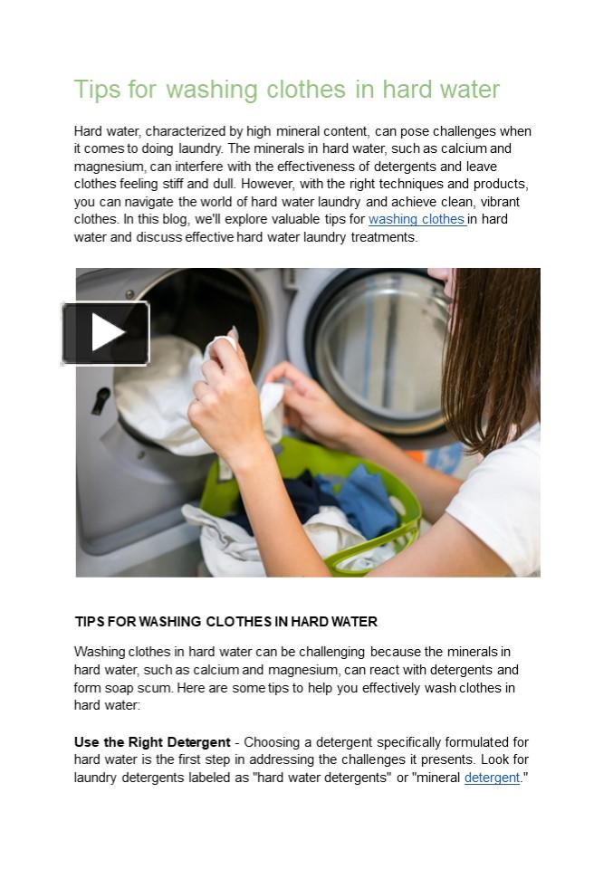 tips for washing clothes in hard water presentation | free to download