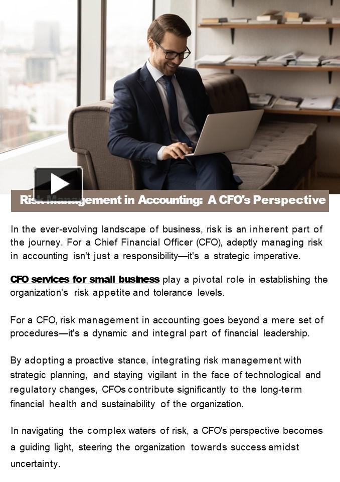 PPT – Risk Management in Accounting: A CFO's Perspective PowerPoint ...
