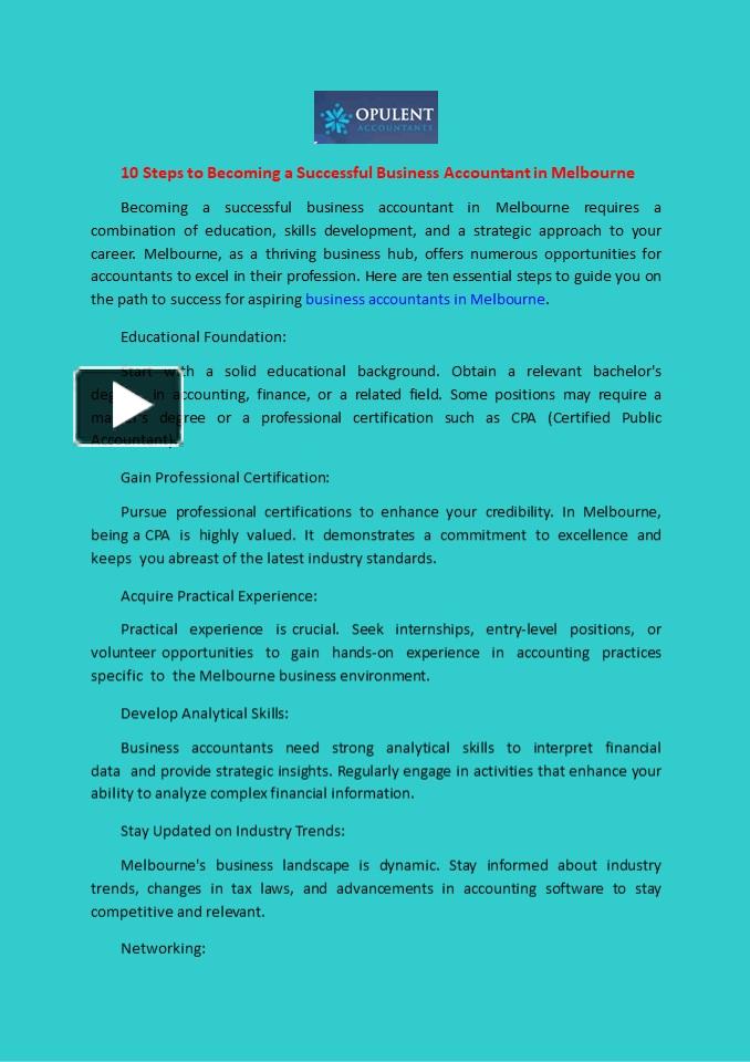PPT – 10 Steps to Becoming a Successful Business Accountant in ...
