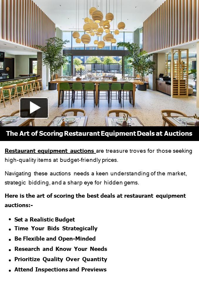 PPT – The Art of Scoring Restaurant Equipment Deals at Auctions ...