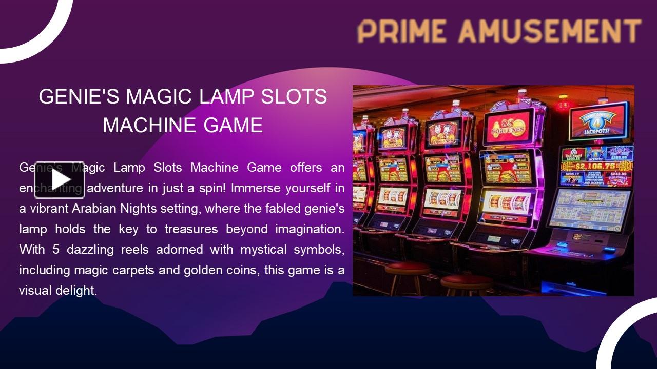 Genie's Magical Lamp Slot Machine Game presentation | free to download