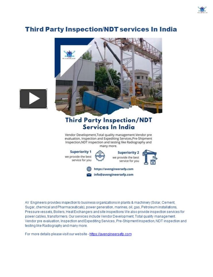 PPT – Third Party Inspection/NDT services In India PowerPoint ...