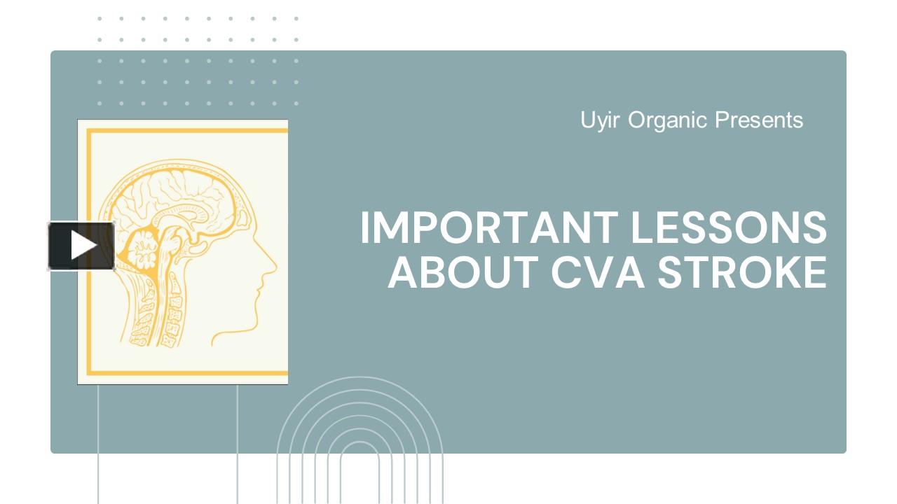 Important lessons about CVA Stroke presentation | free to download