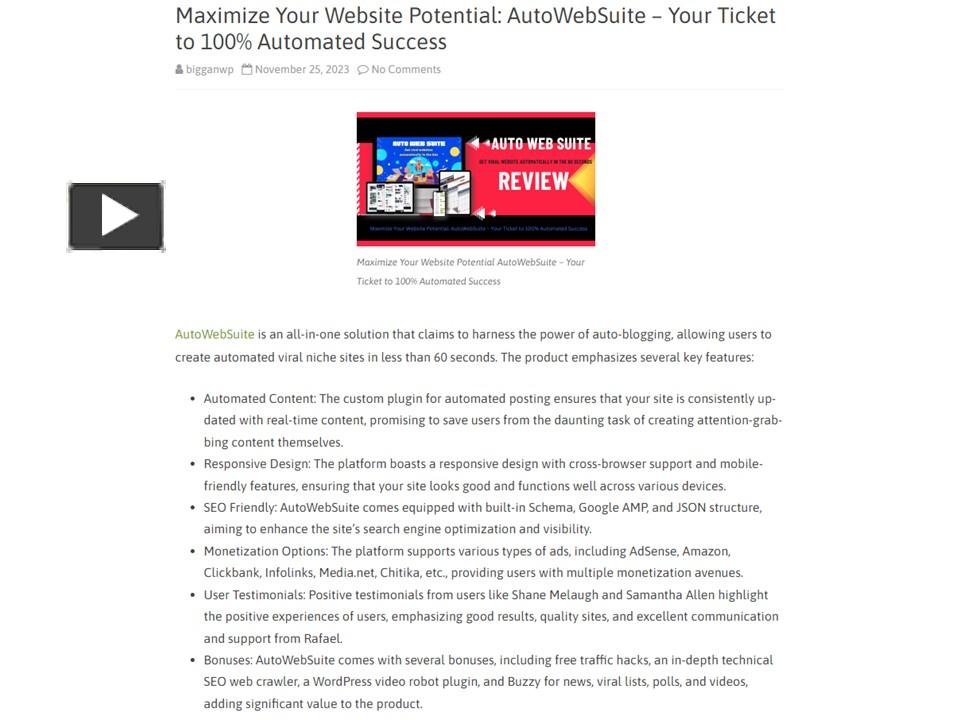 PPT – Maximize Your Website Potential: AutoWebSuite – Your Ticket to ...