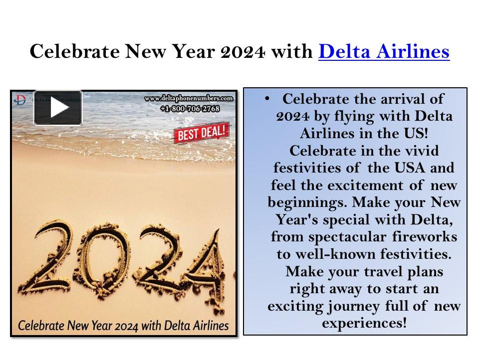 Delta Airlines New Year Flight Ticket presentation | free to download