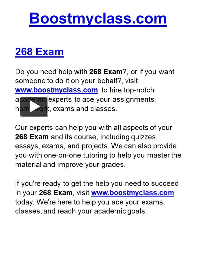 PPT – 268 Exam PowerPoint presentation | free to download - id: 9819c0 ...