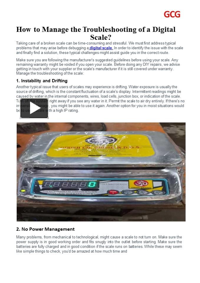 How to Manage the Troubleshooting of a Digital Scale? presentation ...