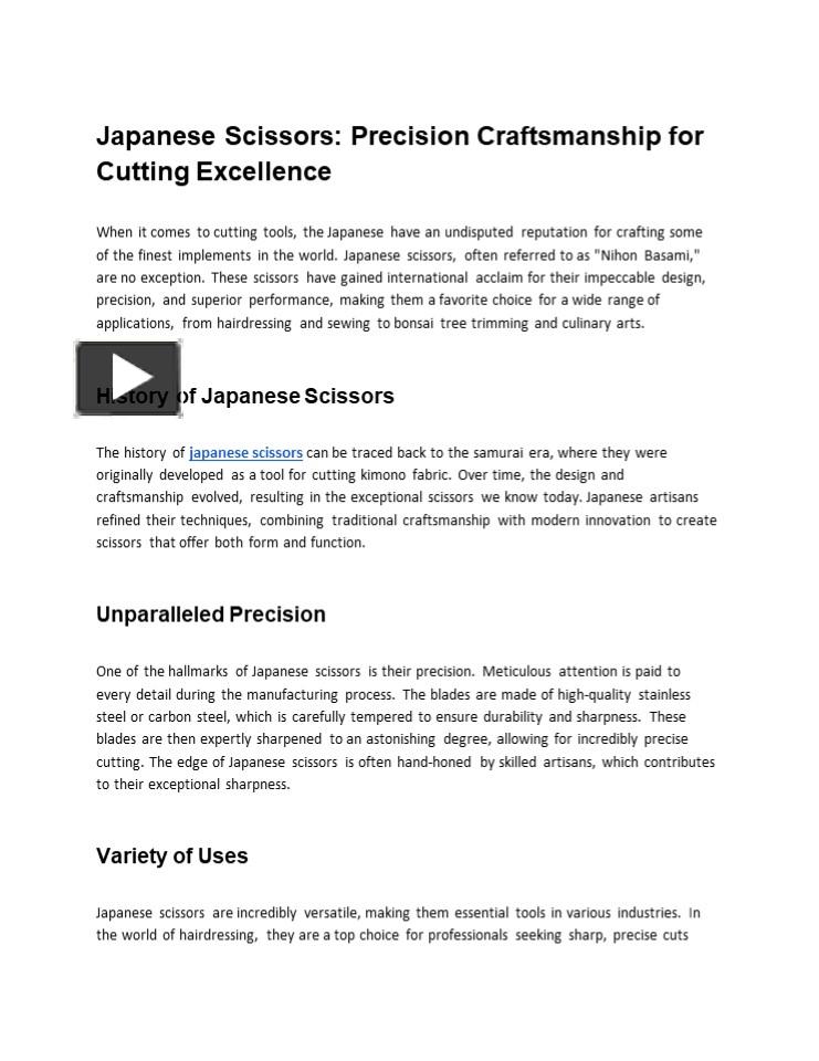 PPT – Japanese Scissors: Precision Craftsmanship for Cutting Excellence ...