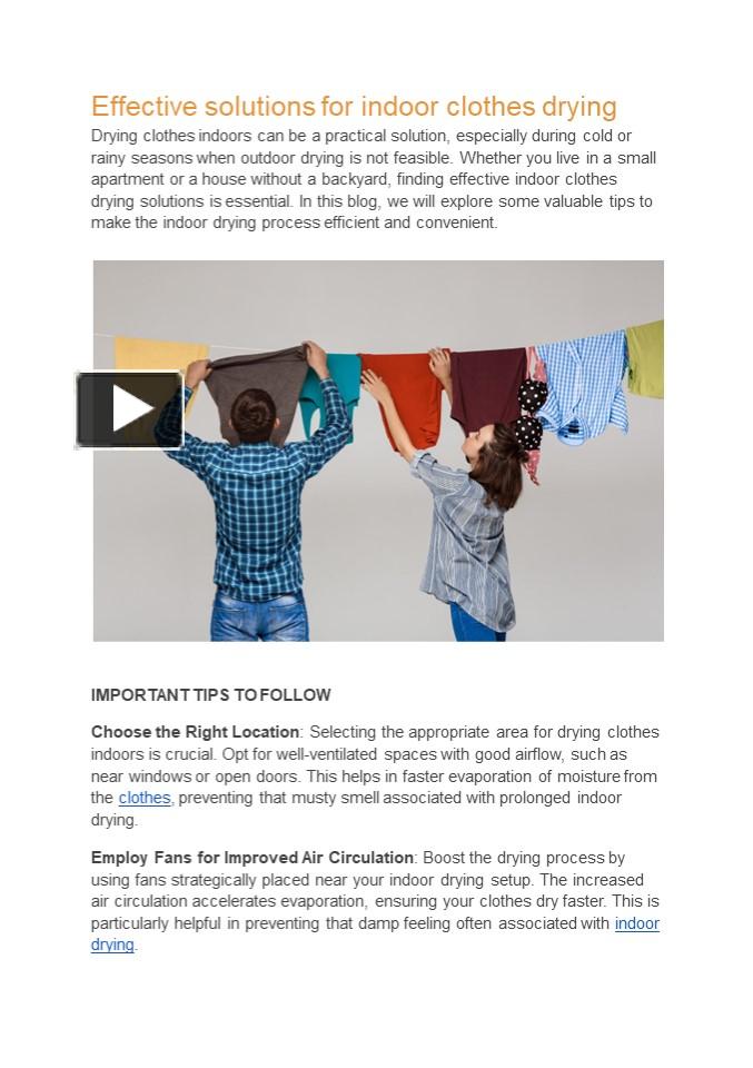 Tips for drying clothes indoors presentation | free to download