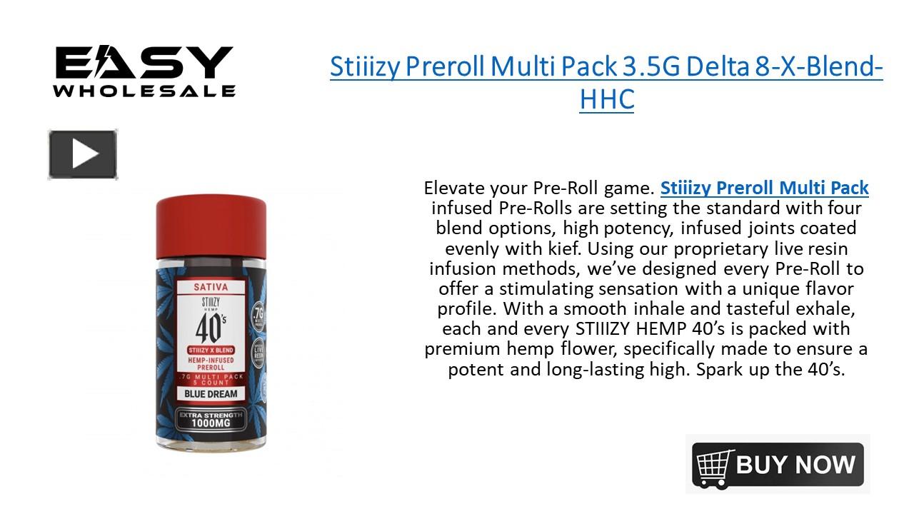 PPT – Stiiizy Preroll Multi Pack 3.5G Delta 8-X-Blend-HHC PowerPoint ...