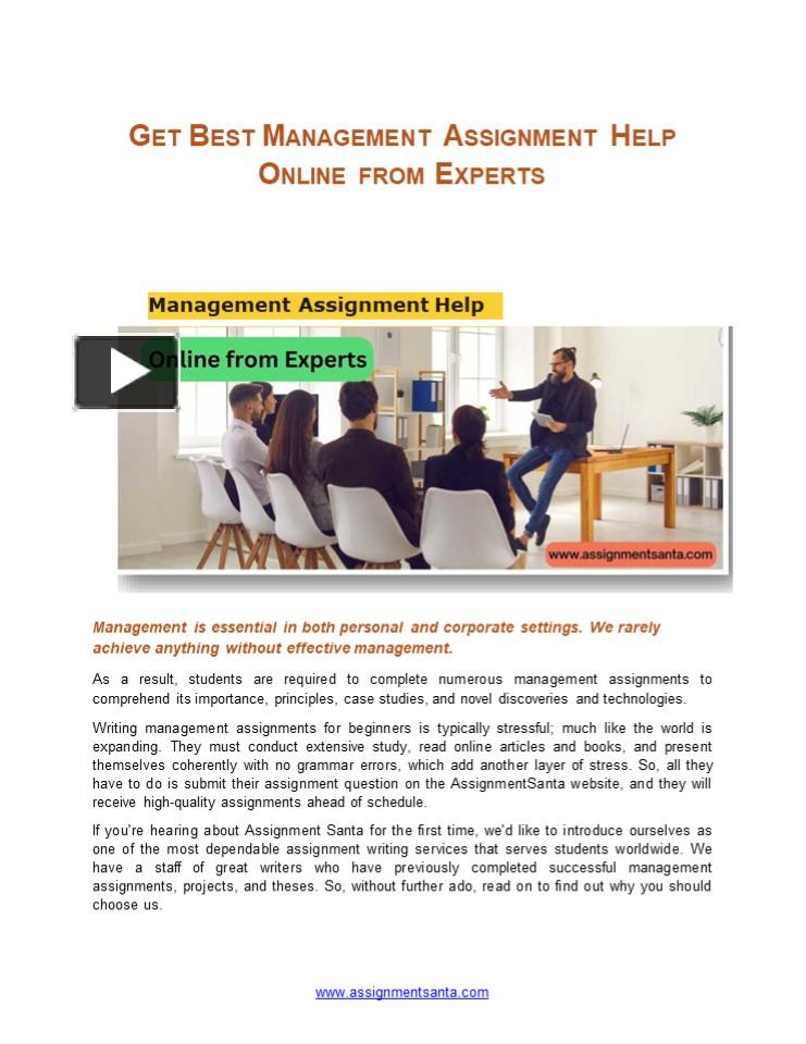 PPT – Get Best Management Assignment Help Online From Experts ...