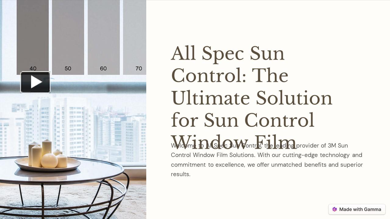 3m Sun Control Window Film Solutions presentation | free to download