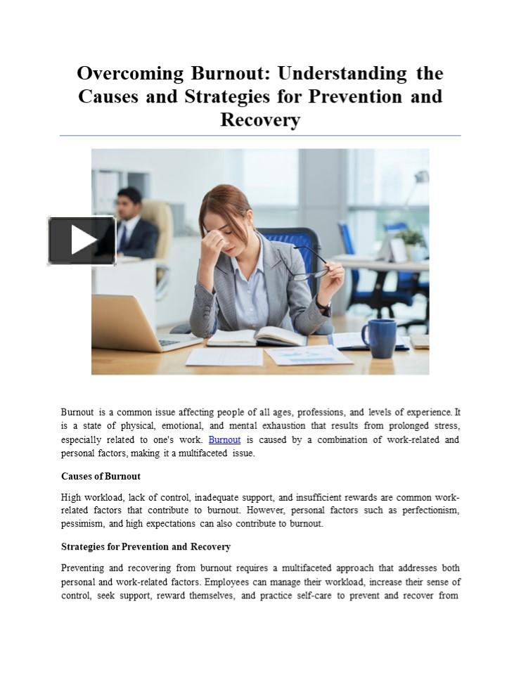 Overcoming Burnout: Understanding the Causes and Strategies for ...