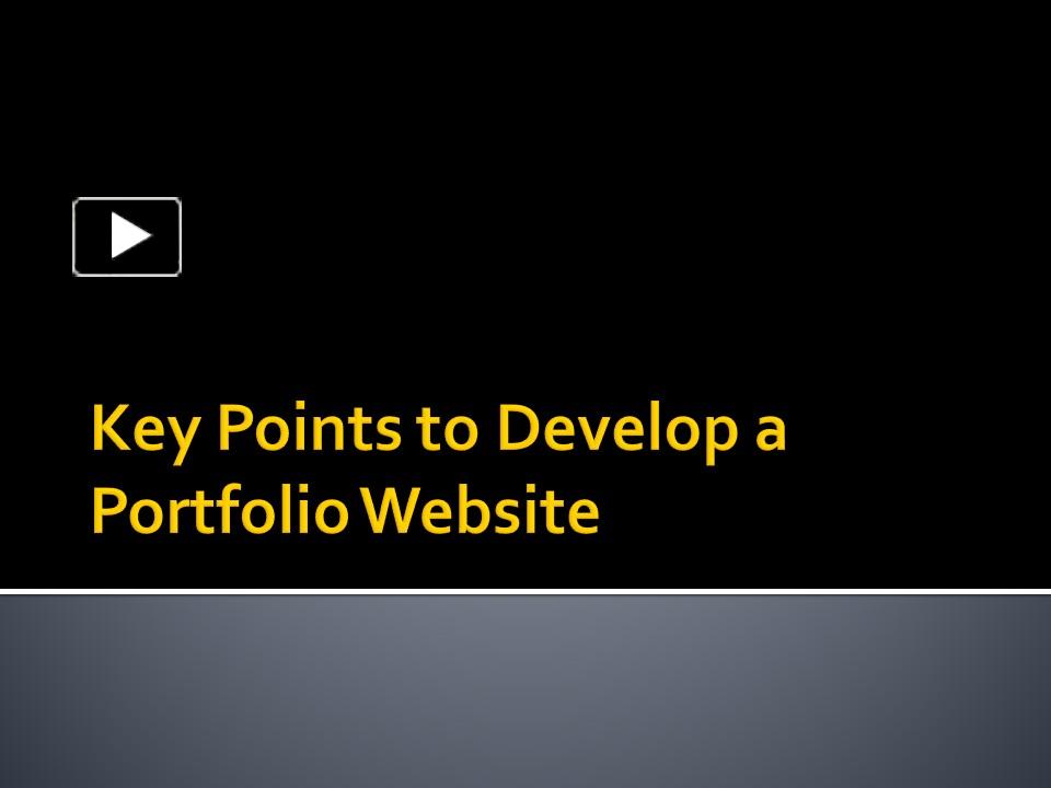 PPT – Key Points to Develop a Portfolio Website PowerPoint presentation ...
