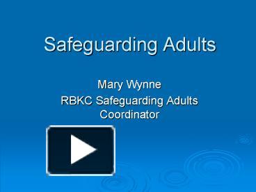 Safeguarding Adults presentation | free to view