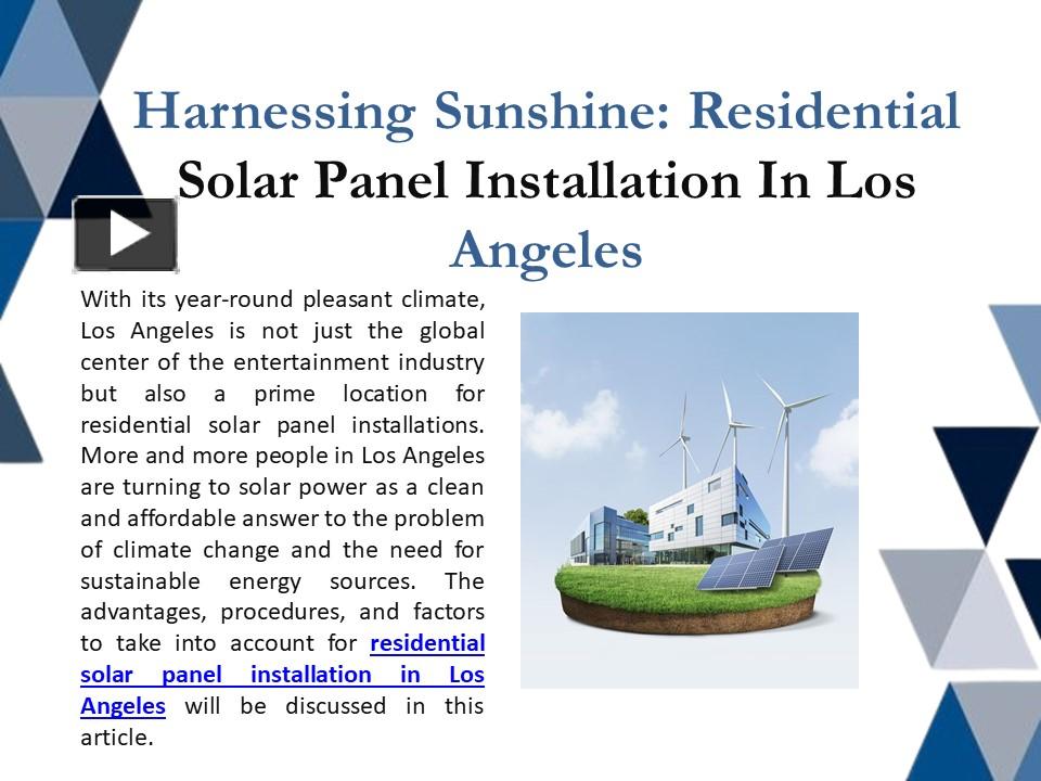PPT – Harnessing Sunshine: Residential Solar Panel Installation In Los ...