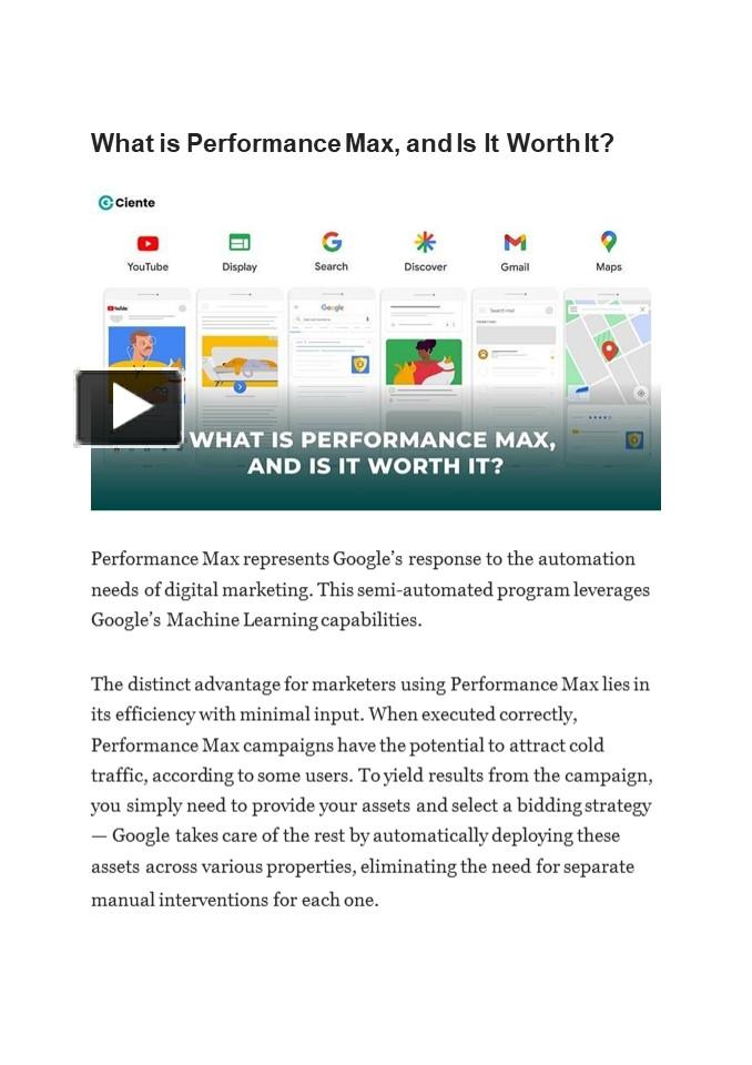 What is Performance Max, and Is It Worth It? presentation | free to ...