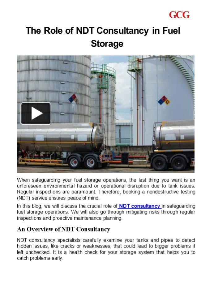 PPT – The Role of NDT Consultancy in Fuel Storage PowerPoint ...
